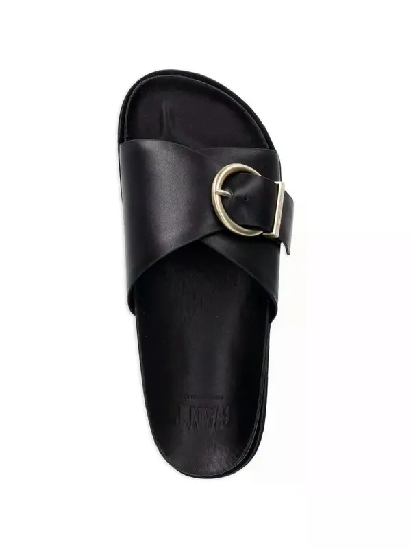 Gant Buckle-detail Crossover Slides - Black