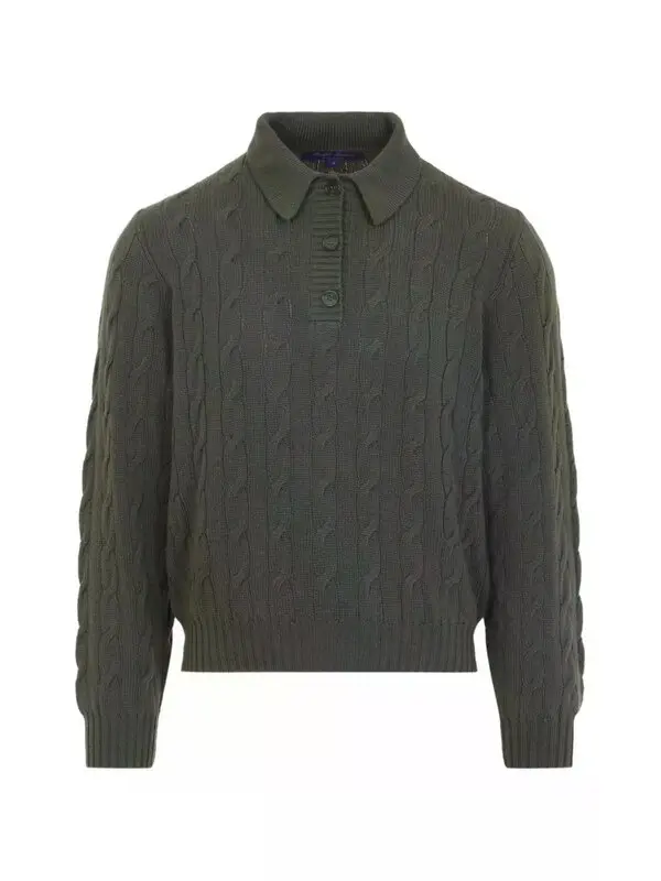 Ralph Lauren Cable Knit Cashmere Polo Shirt
