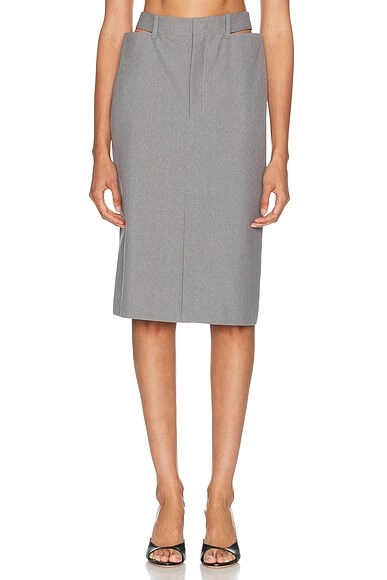 JIL SANDER High Waisted Midi Skirt