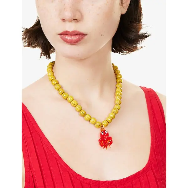 MINERVA Octopus Ceramic And Glass Necklace