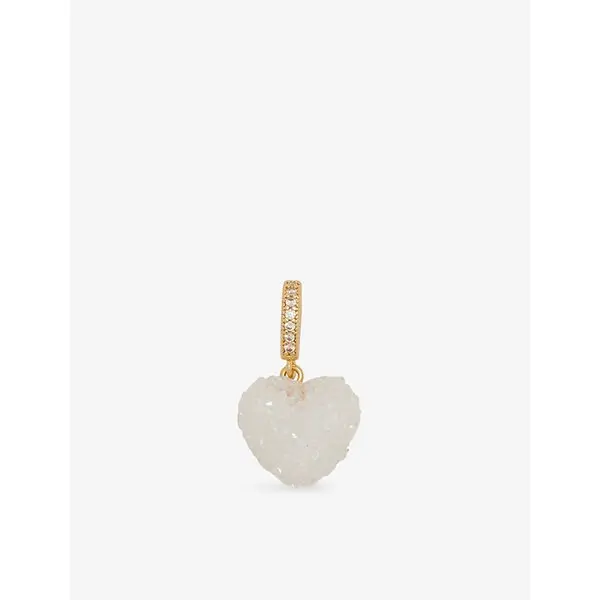 CRYSTAL HAZE 18ct Yellow-gold Plated Brass Enamel Jelly Heart Pendant - Cloud