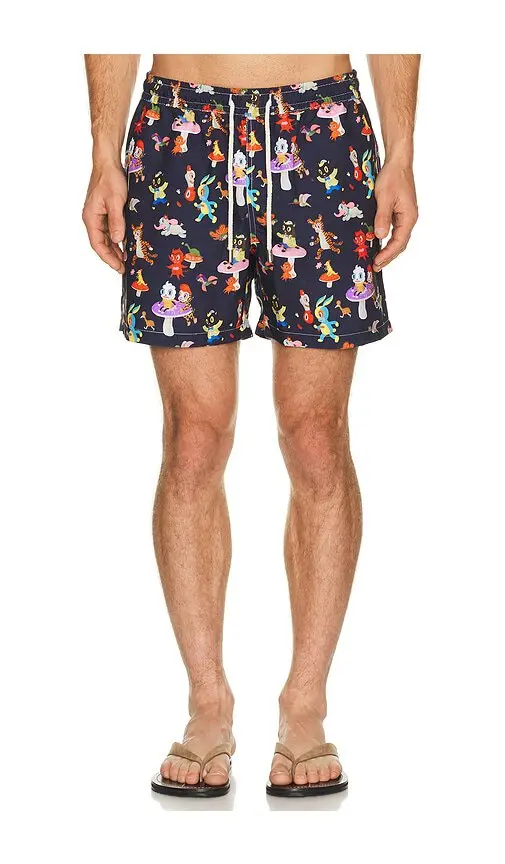 ARRELS BARCELONA Catch The Wind X Gary Baseman Exclusive Swim Shorts In In . Also - Blue