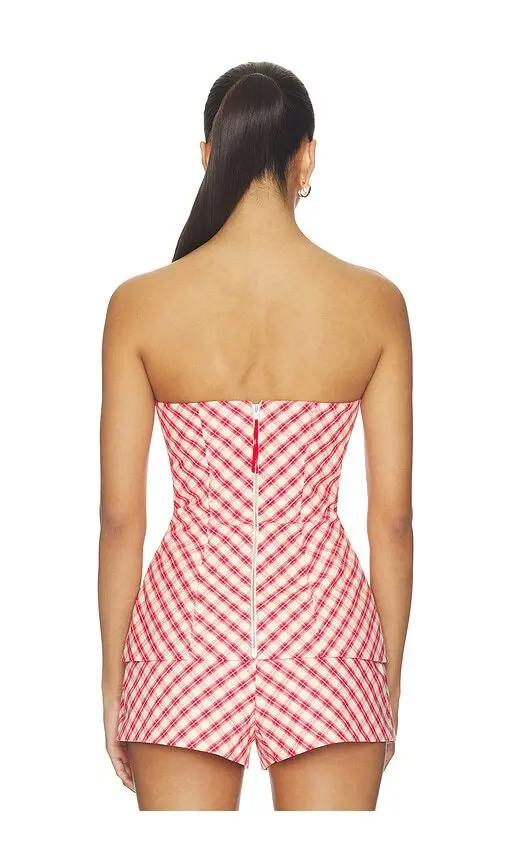 Tularosa Strapless Plaid Top