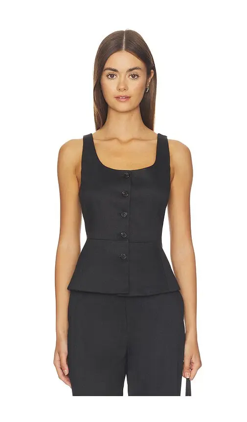 Theory Peplum Waistcoat - Black