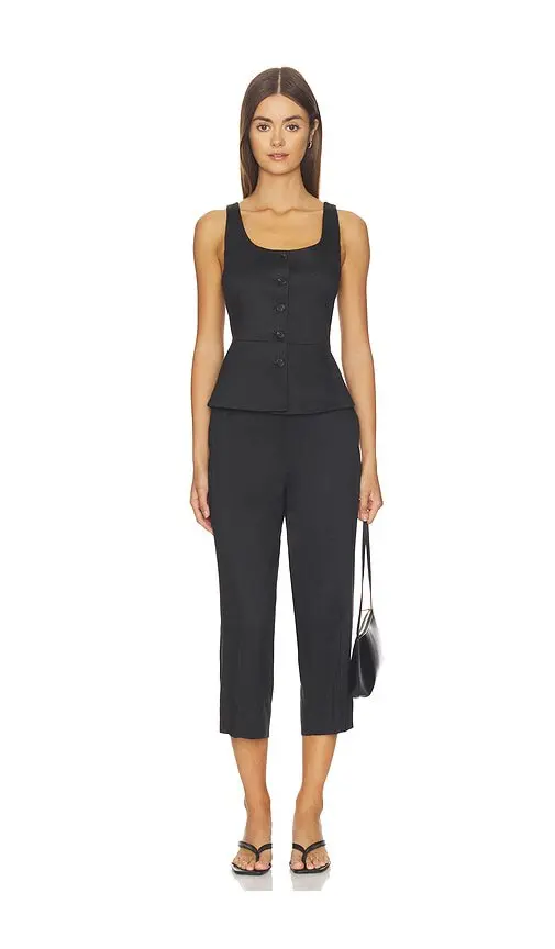 Theory Peplum Waistcoat - Black
