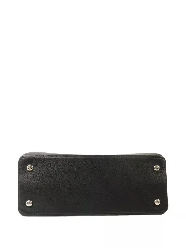 LOUIS VUITTON Capucines Leather Tote Bag - Black