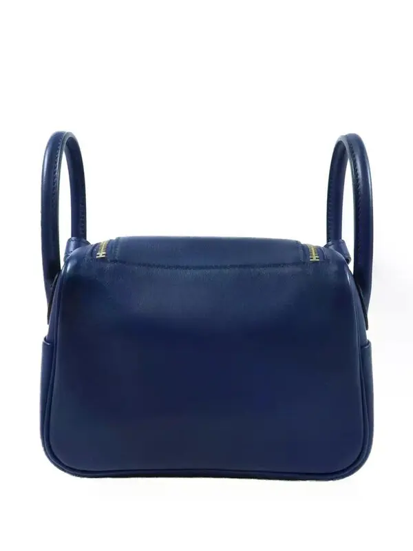 Hermès Mini Lindy Leather Tote Bag - Blue