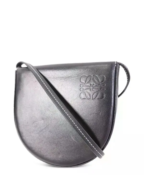Loewe Debossed Anagram Shoulder Bag - Black