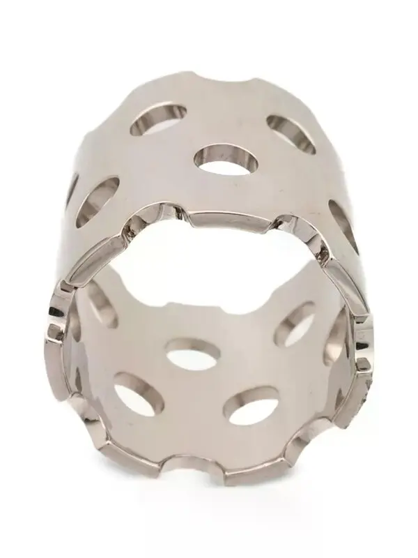 Hermès Perforated Scarf Ring - Silver