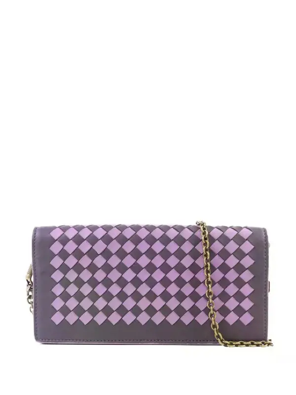 Bottega Veneta Intrecciato Chain Shoulder Bag - Grey