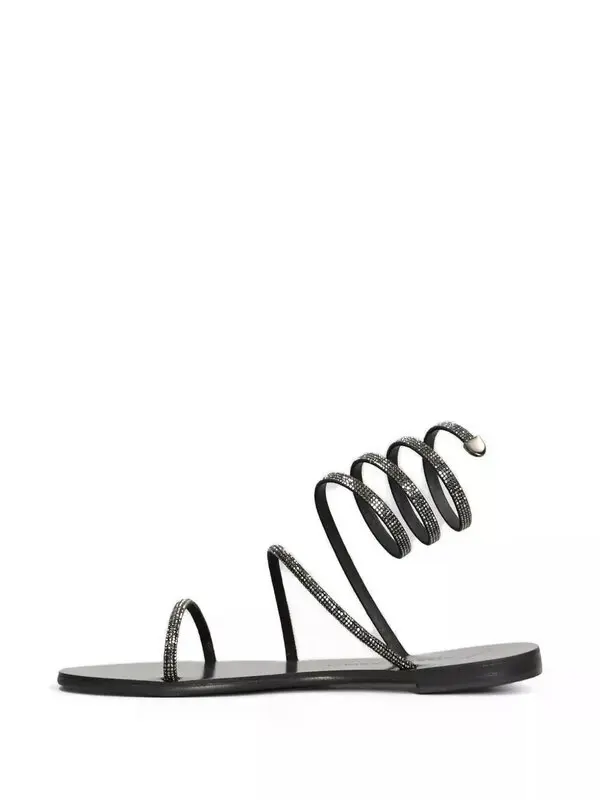 NICOLAS LAINAS Crystal Embellished Spiral Sandals