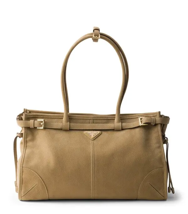 Prada Large Nubuck Leather Bonnie Top-handle Bag
