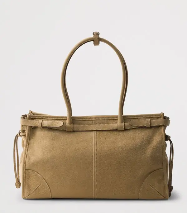 Prada Large Nubuck Leather Bonnie Top-handle Bag