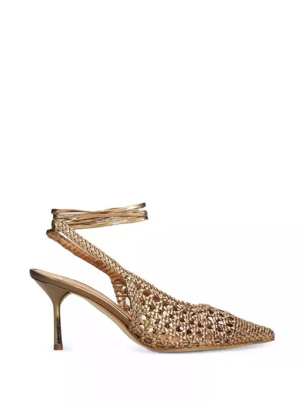 THE SELLER Woven Tie-fastening Pumps - Gold