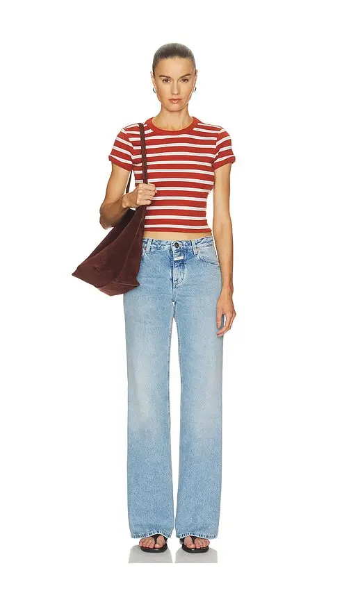 Closed Ribbed Striped T-shirt