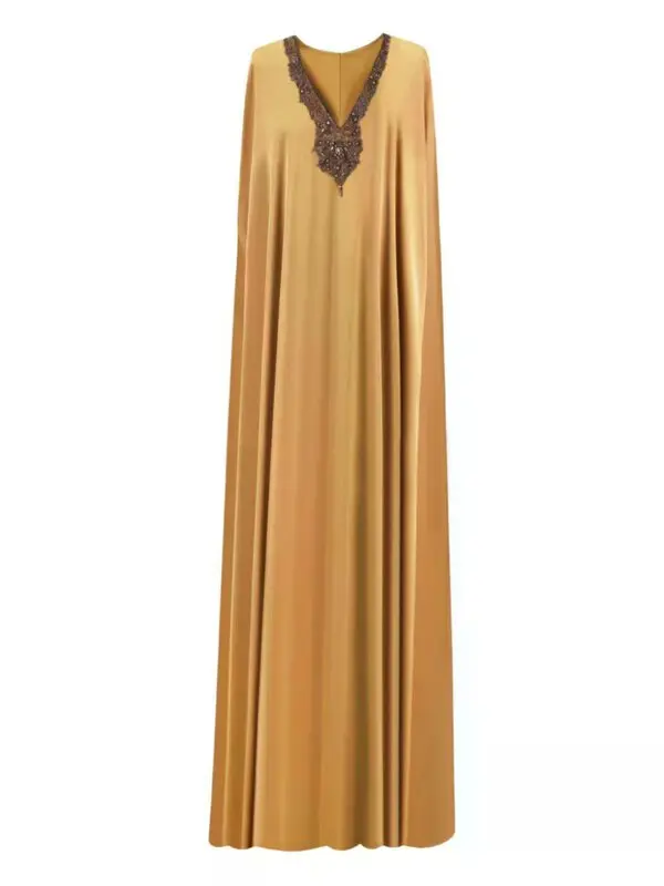 GEMY MAALOUF Embellished V-neck Gown - Yellow