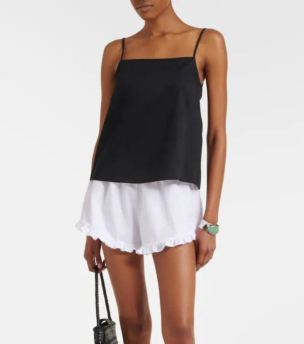 Hunza G Frill Cotton Poplin Shorts - White