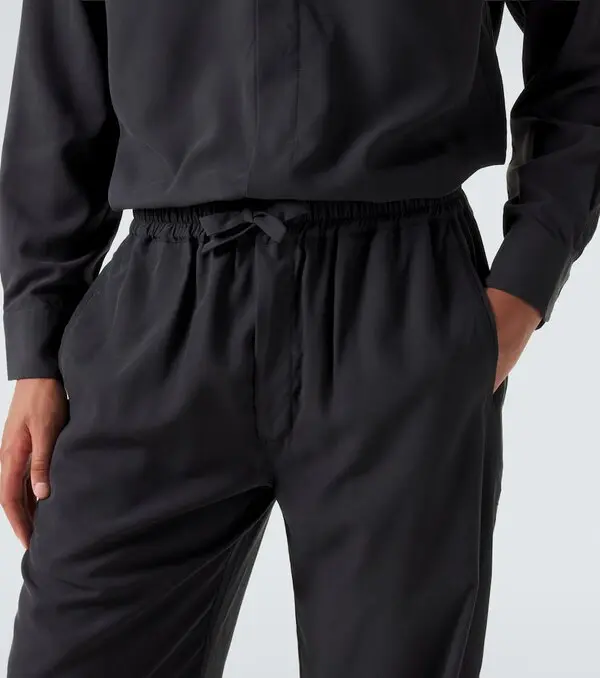 SAMAN AMEL Alio Silk Straight Pants