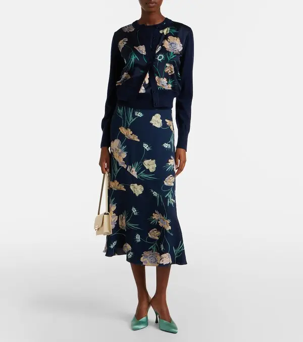 Erdem Floral Midi Skirt