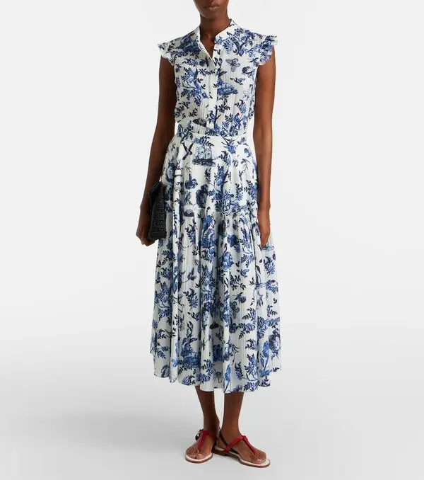 Erdem Floral Jacquard Midi Skirt