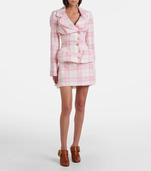 VIVIENNE WESTWOOD Plaid Wool-blend Miniskirt