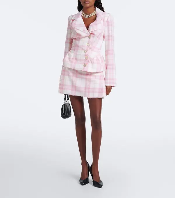 VIVIENNE WESTWOOD Plaid Wool-blend Miniskirt