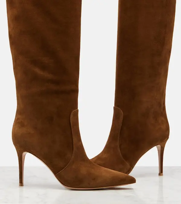 GIANVITO ROSSI Suede Knee-high Boots - Brown