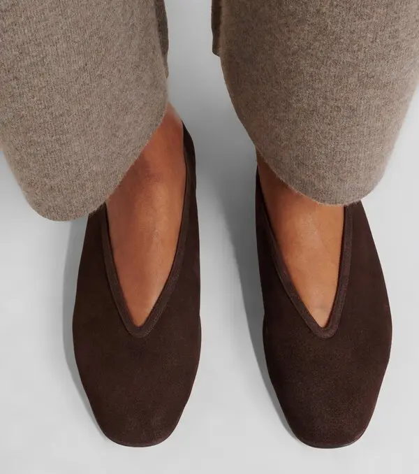 Le Monde Beryl Suede Ballet Flats - Brown