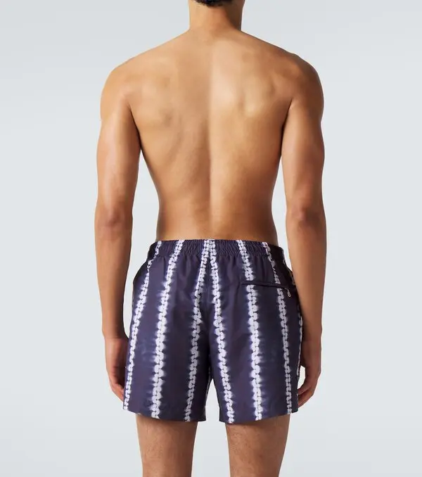 Commas Name Striped Swim Trunks - Blue