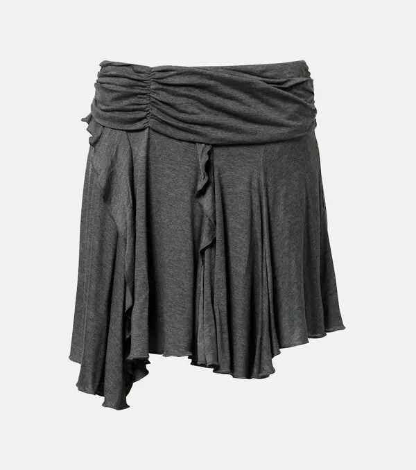 MARANT ETOILE Rosinda Asymmetric Draped Miniskirt - Grey