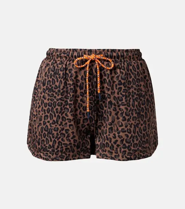 The Upside Ludlow Lucky Leopard-print Running Shorts