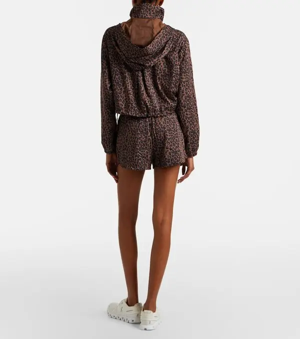 The Upside Ludlow Lucky Leopard-print Running Shorts