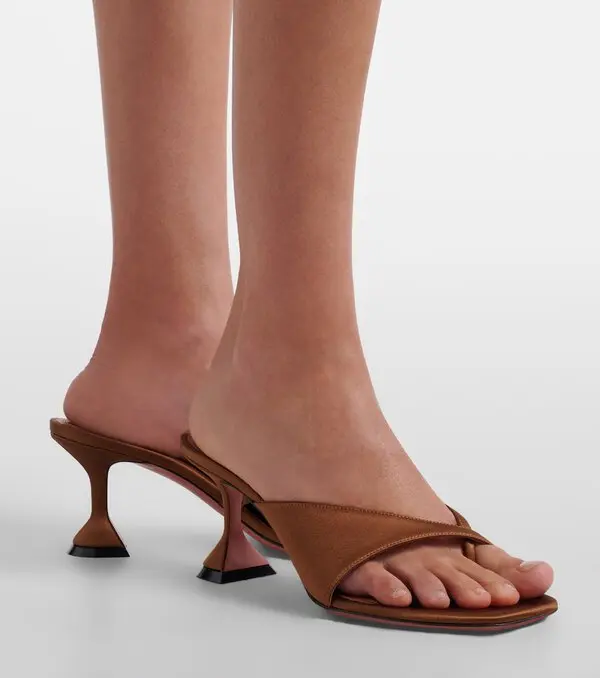 Amina Muaddi Shiona Satin Sandals