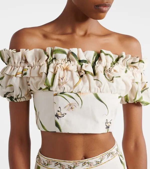 Agua Bendita Printed Linen Top