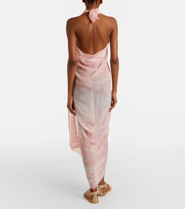 Balmain Printed Silk Beach Cover-up
