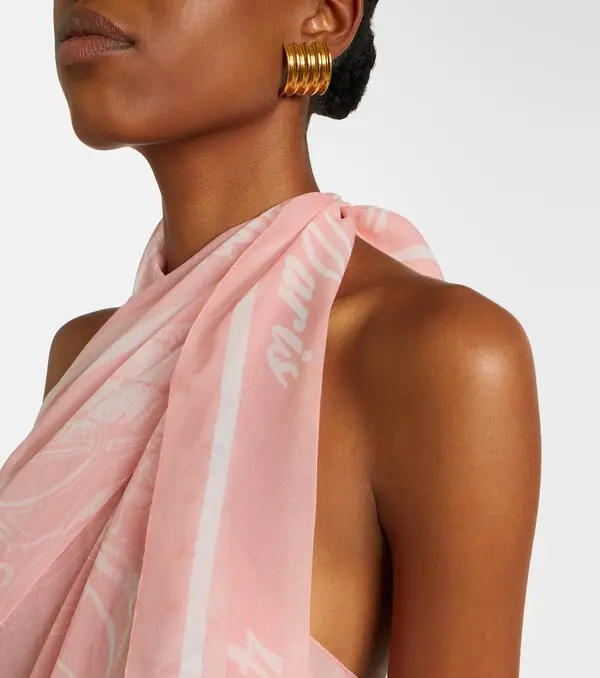 Balmain Printed Silk Beach Cover-up