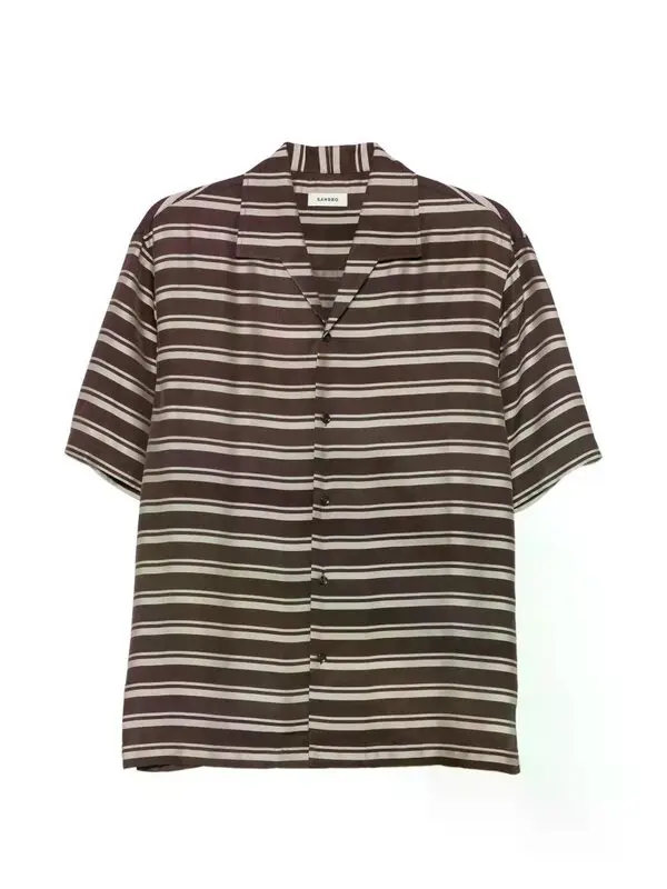 Sandro Striped Short-sleeve Shirt - Brown