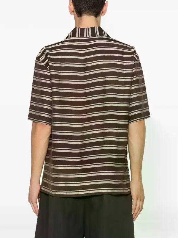 Sandro Striped Short-sleeve Shirt - Brown