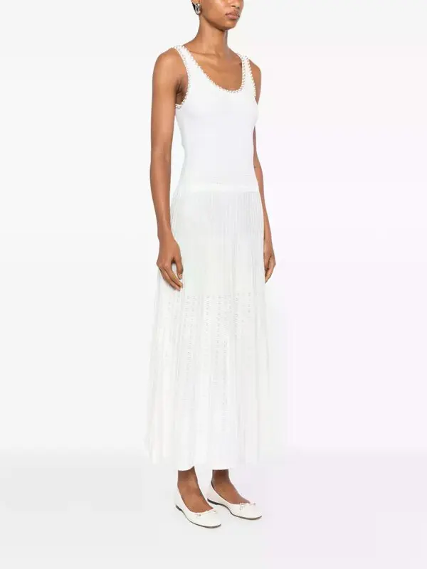 Sandro Knitted Sleeveless Dress With Bead Embellishment