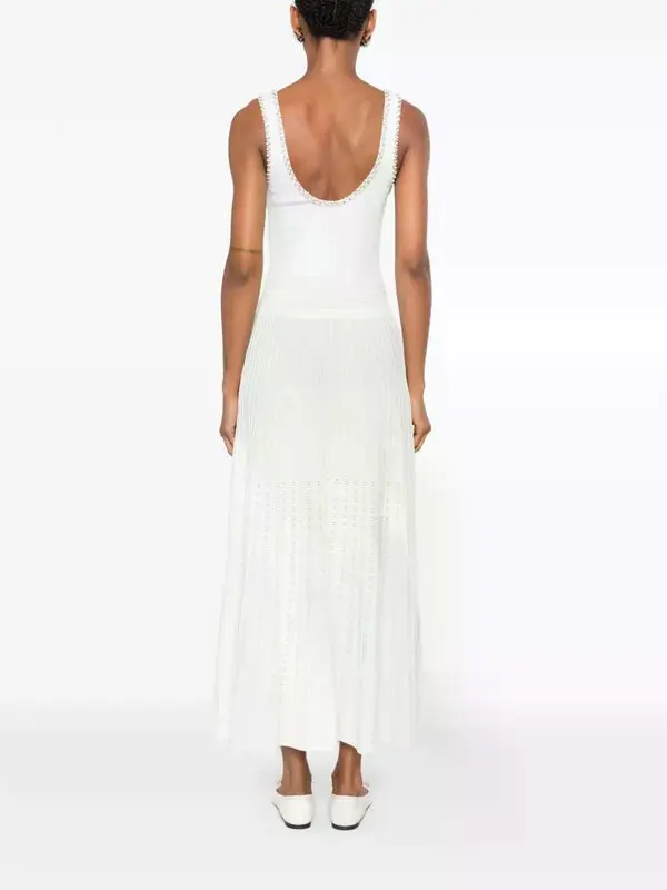 Sandro Knitted Sleeveless Dress With Bead Embellishment