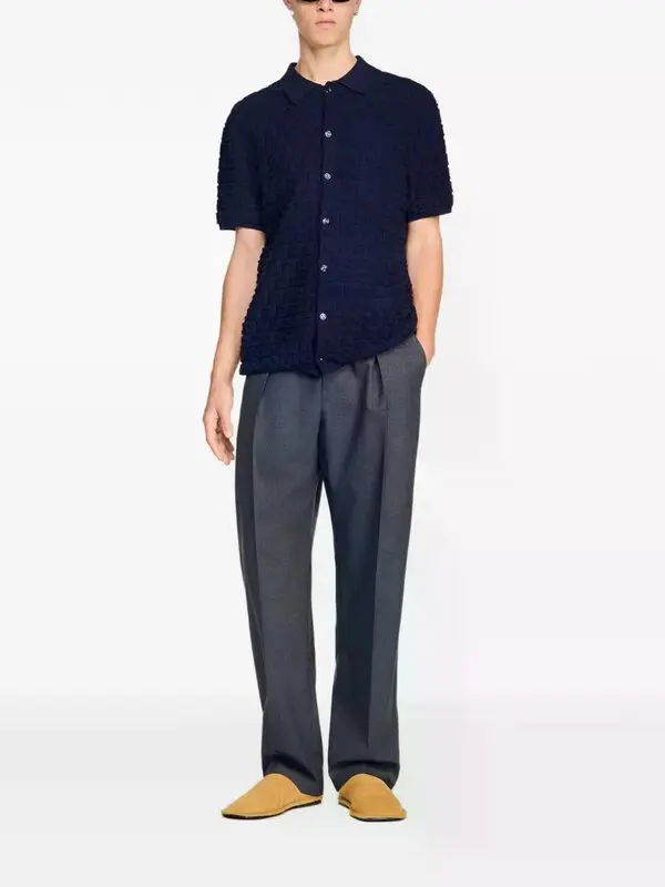 Sandro Jacquard-knit Bouclé Cardigan