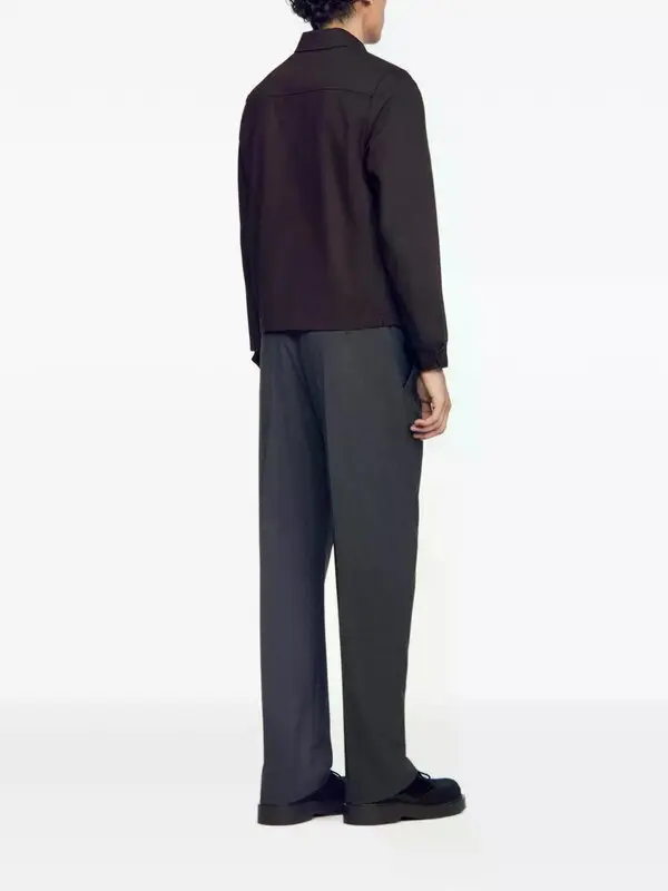 Sandro Zip-up Wing-collar Jacket - Brown