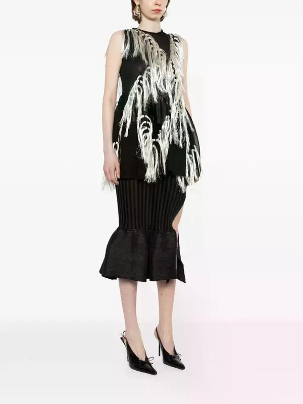 CFCL Sleeveless Top With Fringe Trim