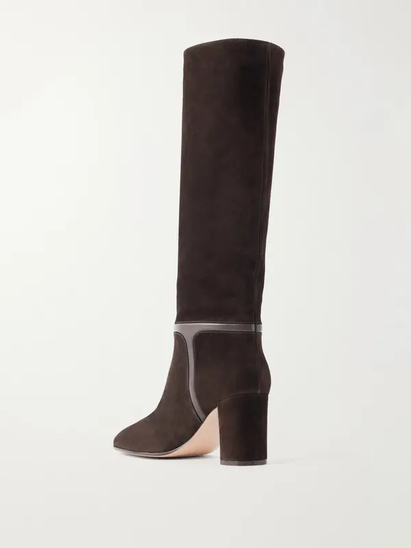 GIANVITO ROSSI 75 Suede Knee-high Block Heel Boots