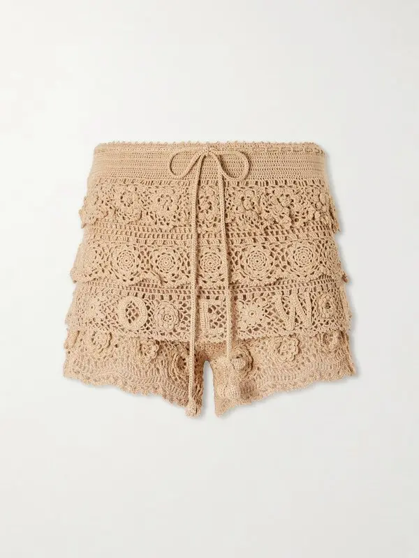Loewe Tiered Crocheted Cotton Shorts