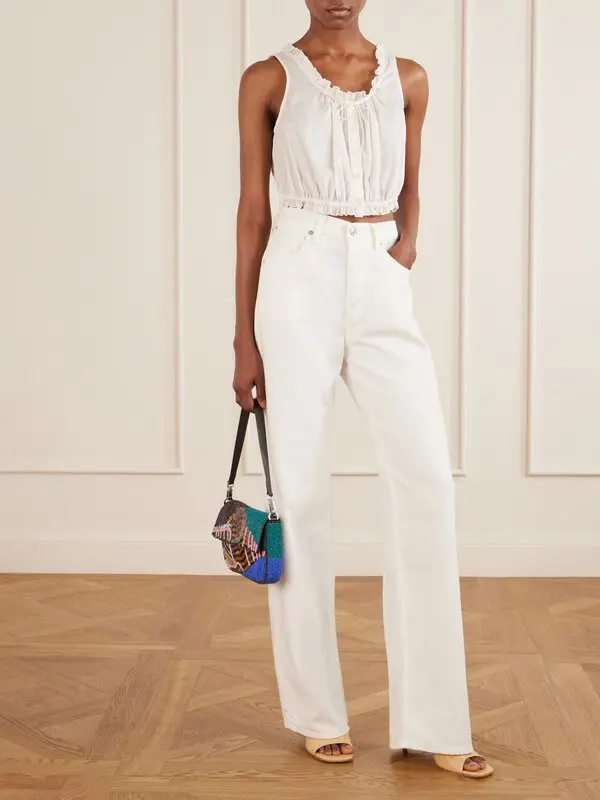 Staud Sicilia Cropped Cotton Tank Top