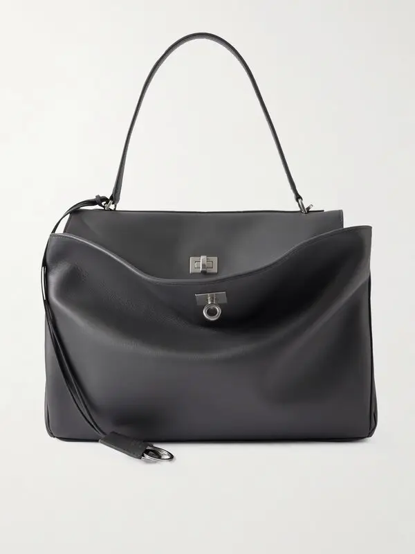 Balenciaga Rodeo Medium Leather Shoulder Bag - Gray