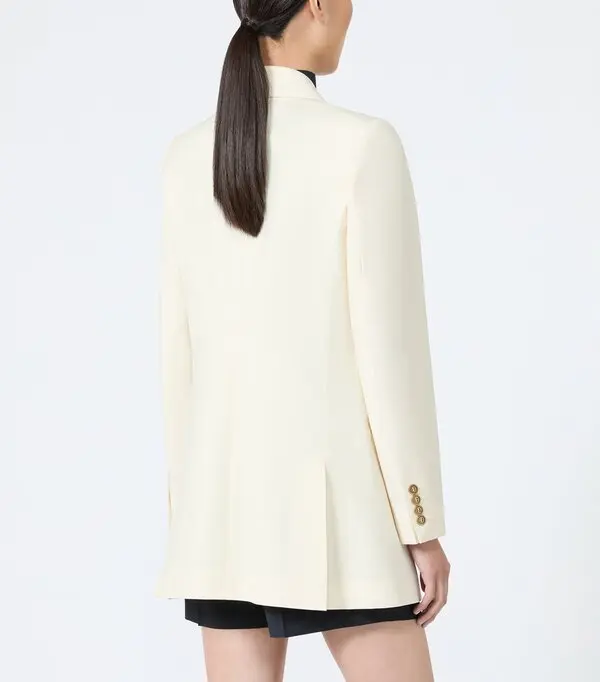 Max Mara Double Breasted Virgin Wool Blazer