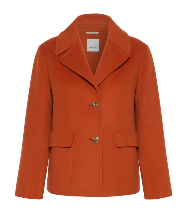 Max Mara Single-breasted Virgin Wool Jacket - Orange