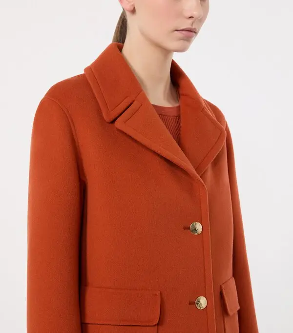 Max Mara Single-breasted Virgin Wool Jacket - Orange